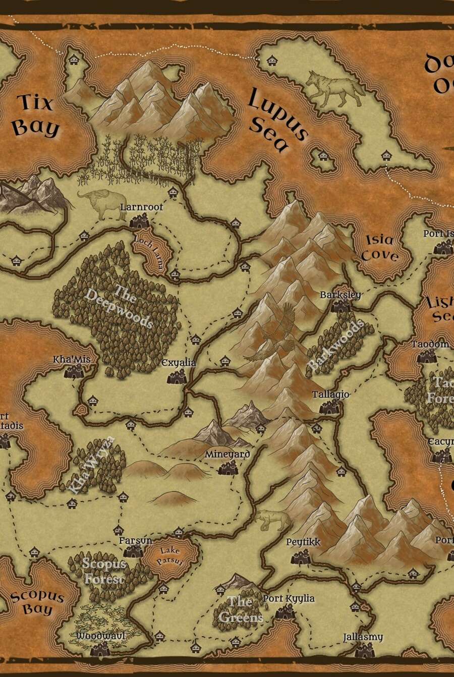 Fausa Island Continent World Map - LeLanglacier | DriveThruRPG