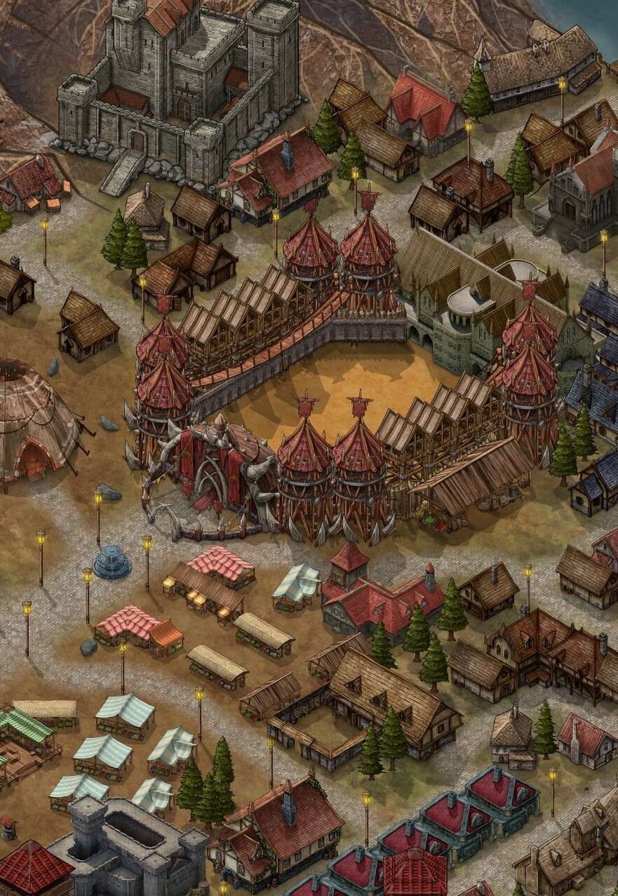 Coastal Town Arena Map Scenic - LeLanglacier | DriveThruRPG