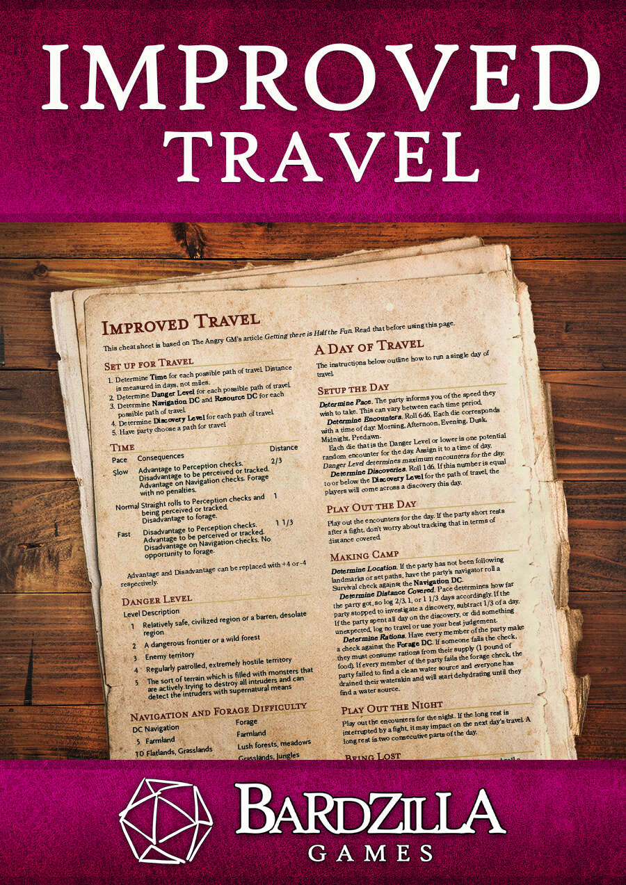 Improved Travel - Bardzilla Games | Improved Travel | DriveThruRPG