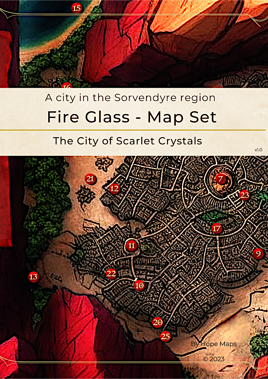City Map Pack ~ Fire Glass - Hope Maps | DriveThruRPG
