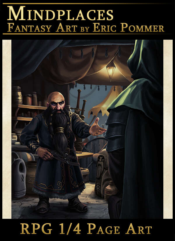 Quarter Page - Dwarven Merchant - RPG Illustration - Mindplaces ...