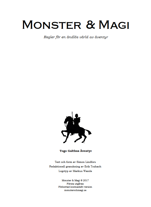 Monster & Magi - Kostnadsfri version - Togo Galthus Äventyr | DriveThruRPG