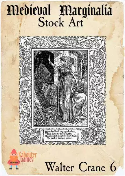 Medieval Marginalia - Walter Crane #6 - FULL PAGE STOCK ART - Kabouter ...