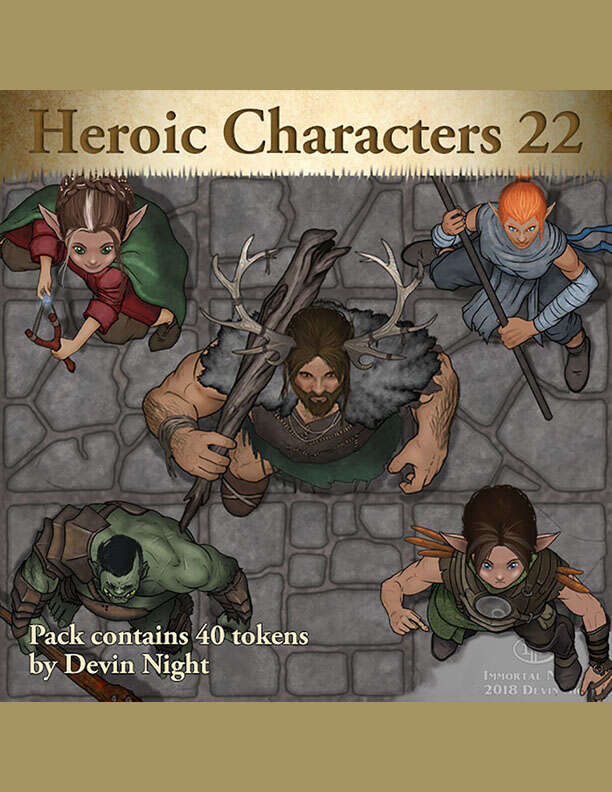 Devin Token Pack 109 - Heroic Characters 22 - Devin Night | DriveThruRPG