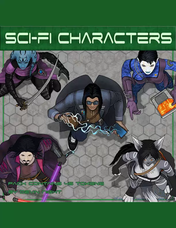 Devin Token Pack 119 - Sci-fi Characters - Devin Night | DriveThruRPG
