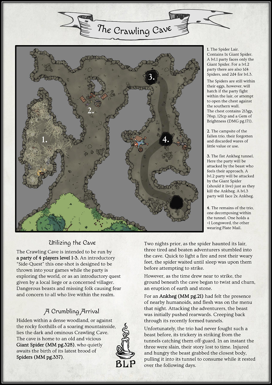 The Crawling Cave - Burning Light Press | Free Products | DriveThruRPG