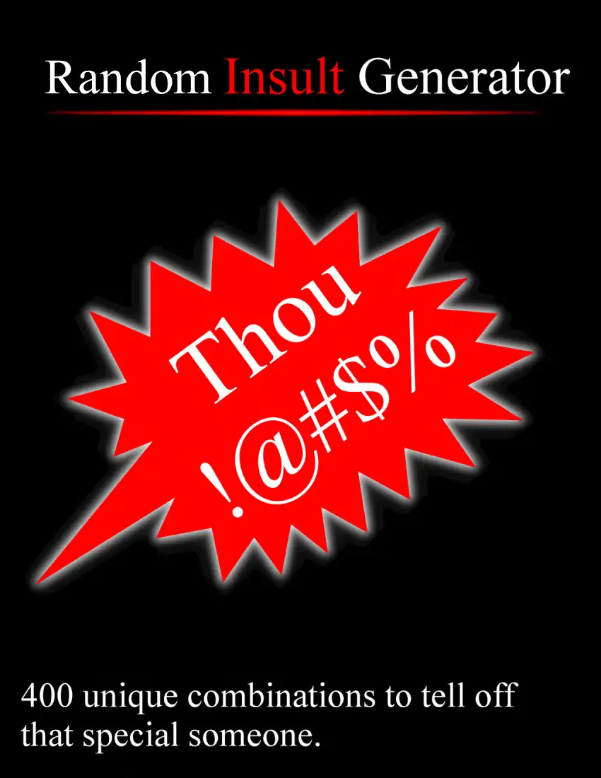 Random Insult Generator - Explorer's Guild Publishing | Explorer's ...