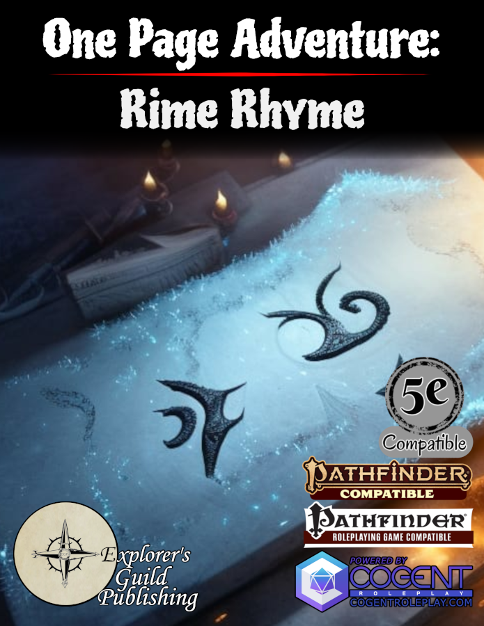 One Page Adventure (8): Rime Rhyme - Explorer's Guild Publishing ...