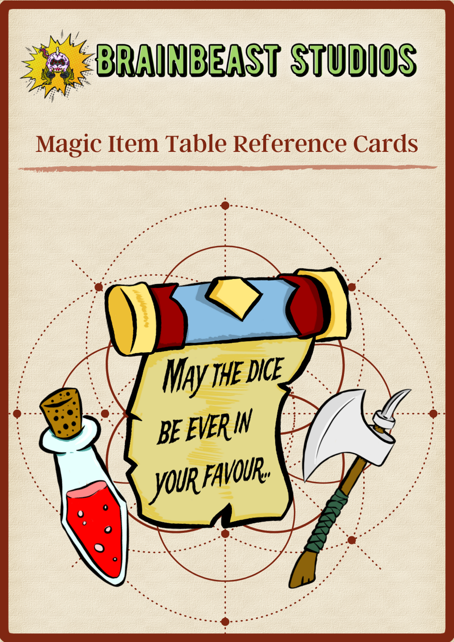Magic Item Table Printable Reference Cards - ShaunSunday | DriveThruRPG