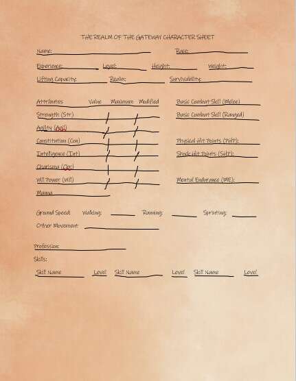 The Death Zone Character Sheet - Griffin Games | DriveThruRPG