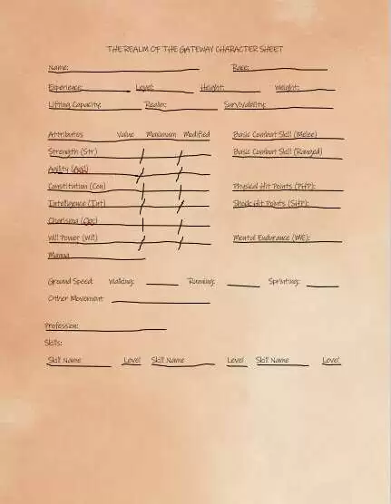 The Death Zone Character Sheet - Griffin Games | DriveThruRPG