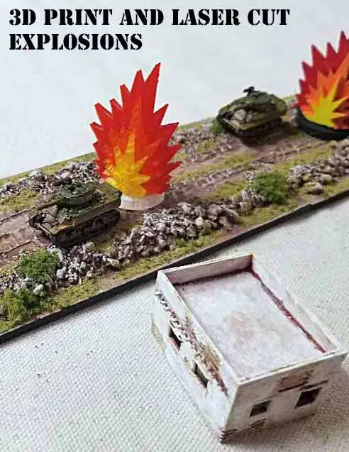 Laser Cut and 3D Printable Explosion Markers - 25mm Base - Yellow Sign ...