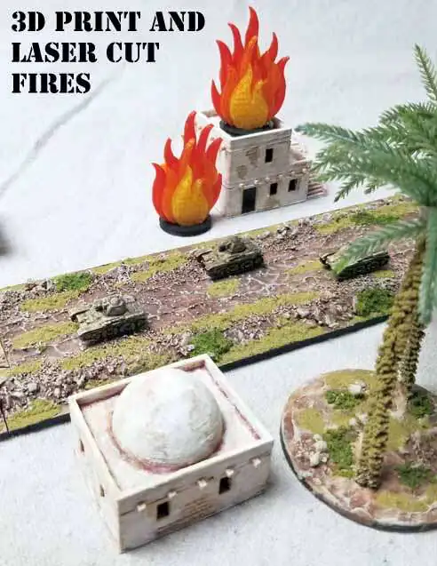 Laser Cut and 3D Printable Fire Markers - 25mm Base - Yellow Sign ...