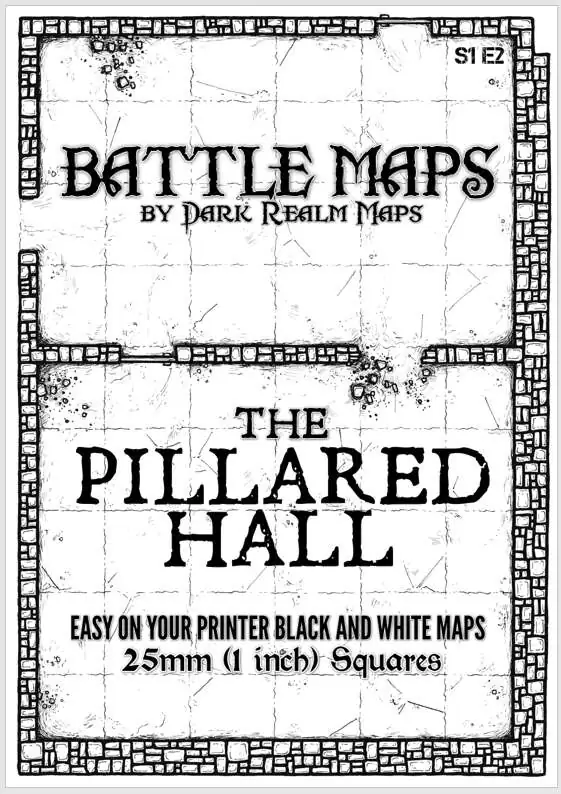 The Pillared Hall Battle Map Pack - DR Games | DriveThruRPG