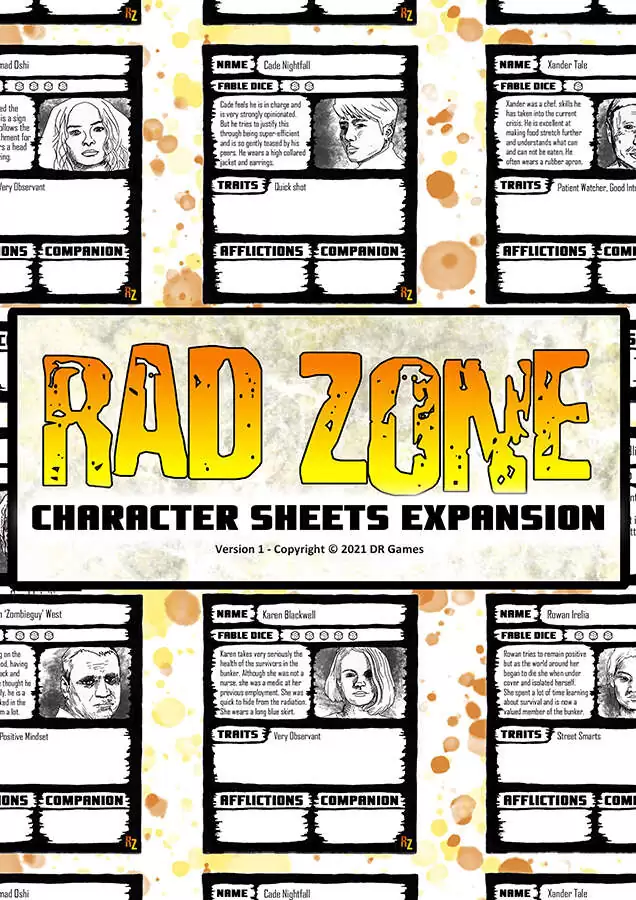 Rad Zone Expansion - Character Cards Pack 1 - DR Games | DriveThruRPG