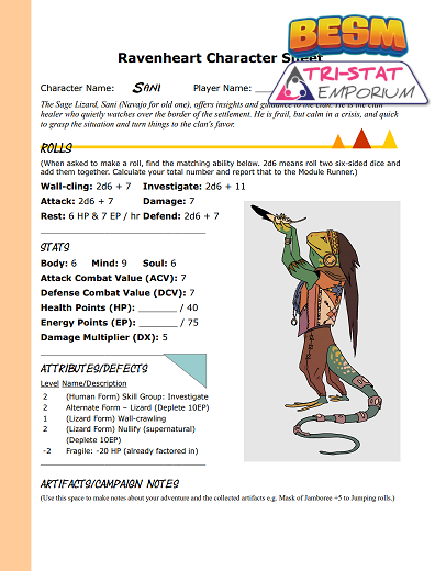[BESM 4] Lifewish: Ravenheart - Sani Character Sheet - Dyskami ...
