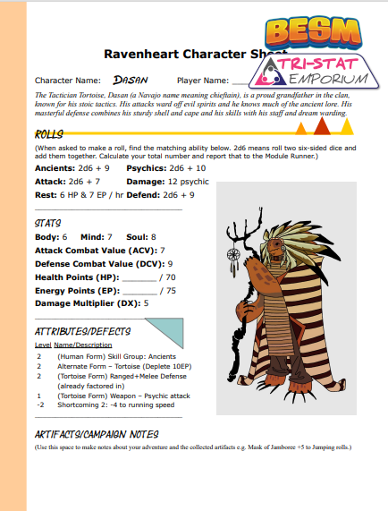 [BESM 4] Lifewish: Ravenheart - Dasan Character Sheet - Dyskami ...