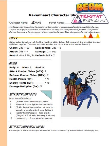 [BESM 4] Lifewish: Ravenheart - Shina Character Sheet - Dyskami ...