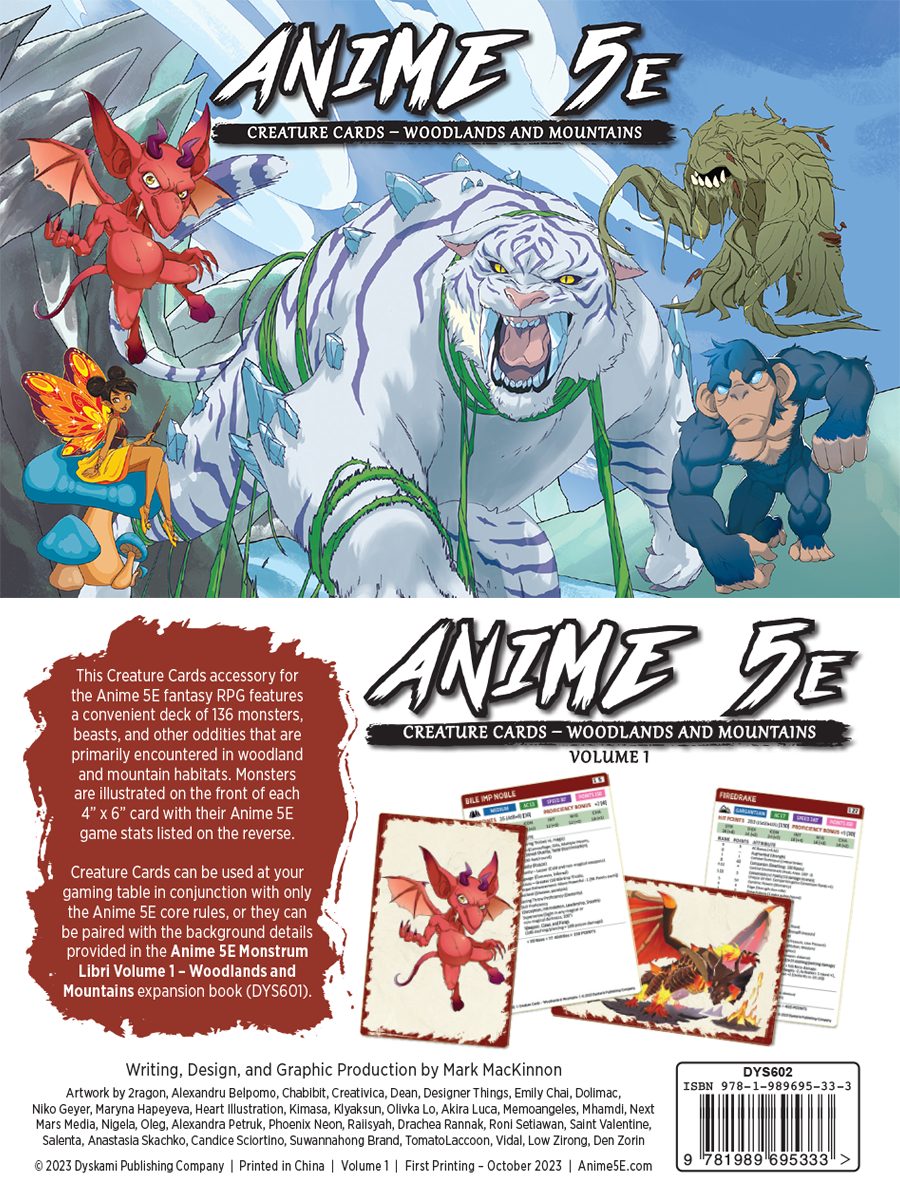 Anime 5E Creature Cards Volume 1 – Woodlands and Mountains - DYS602 ...