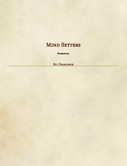 Mind Setters - Barbarian - DontReadThis Games LLC | DriveThruRPG