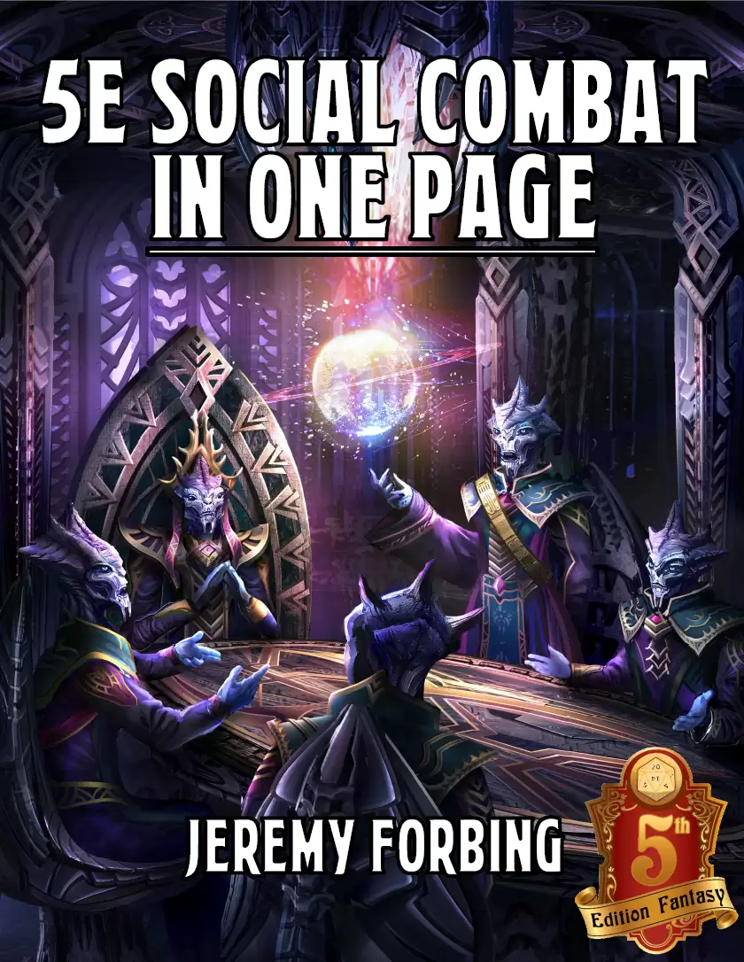 5E Social Combat in 1 Page - Jeremy Forbing Presents | DriveThruRPG