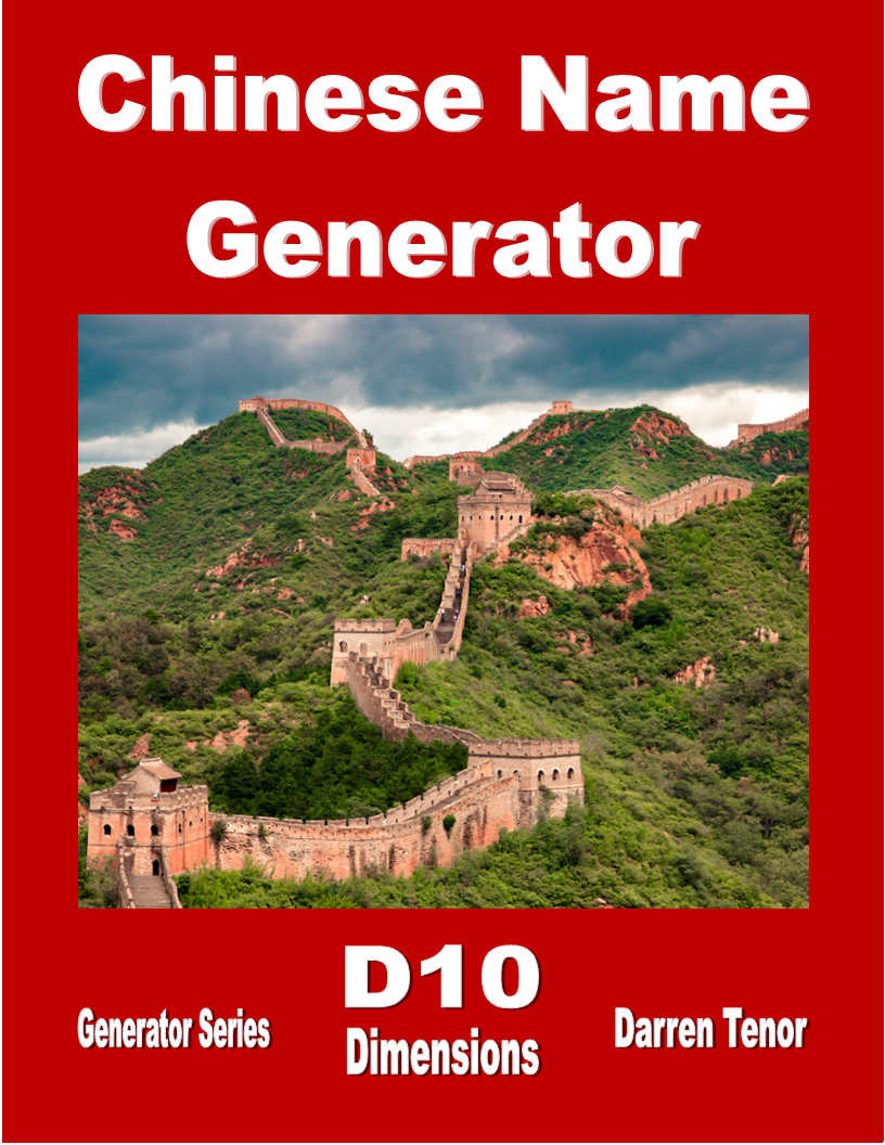 Chinese Name Generator (30,000+ Names) - D10 Dimensions | DriveThruRPG
