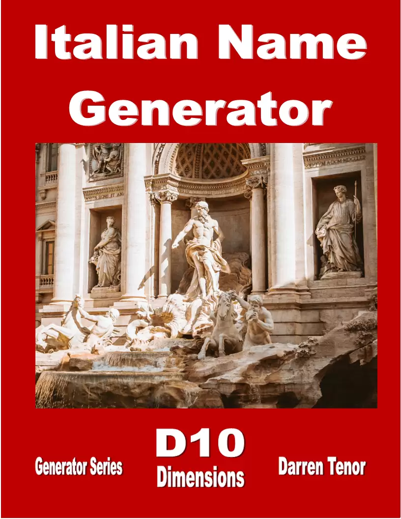 Italian Name Generator (30,000+ Names) - D10 Dimensions | DriveThruRPG