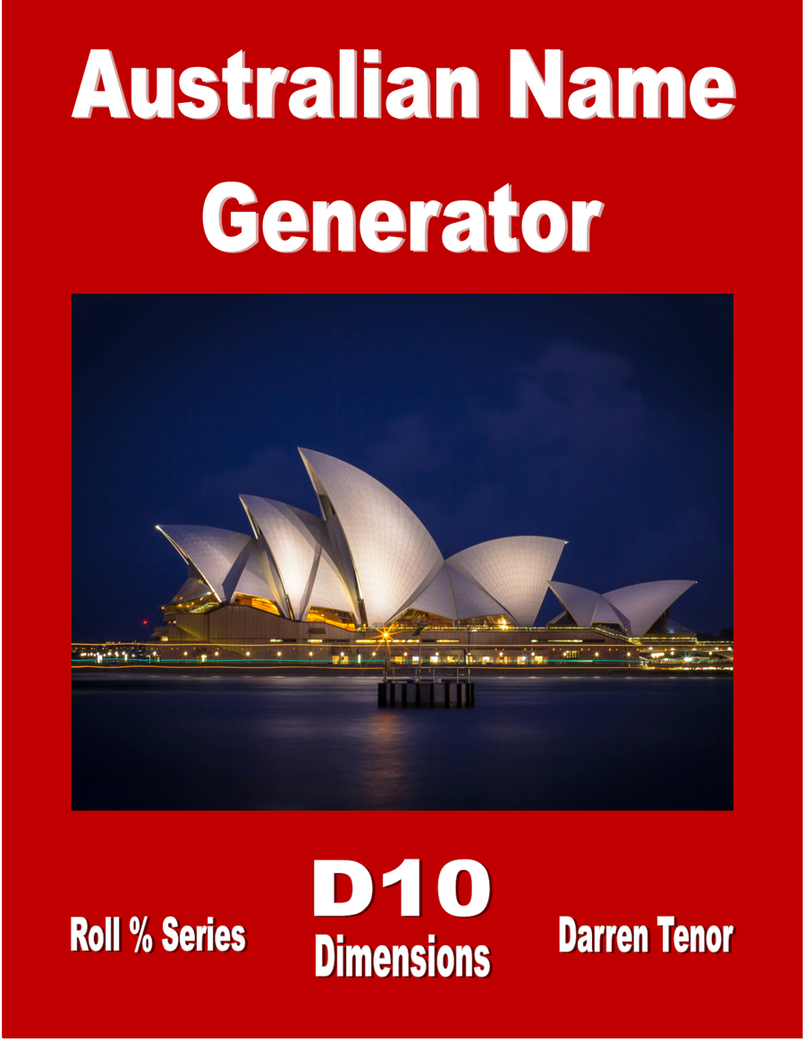 Australian Name Generator (30,000+ Names) - D10 Dimensions | DriveThruRPG