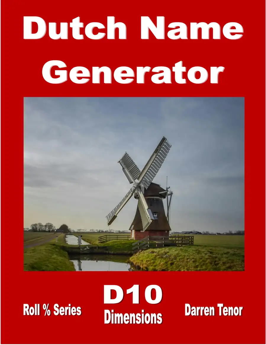 Dutch Name Generator (30,000+ Names) - D10 Dimensions | DriveThruRPG