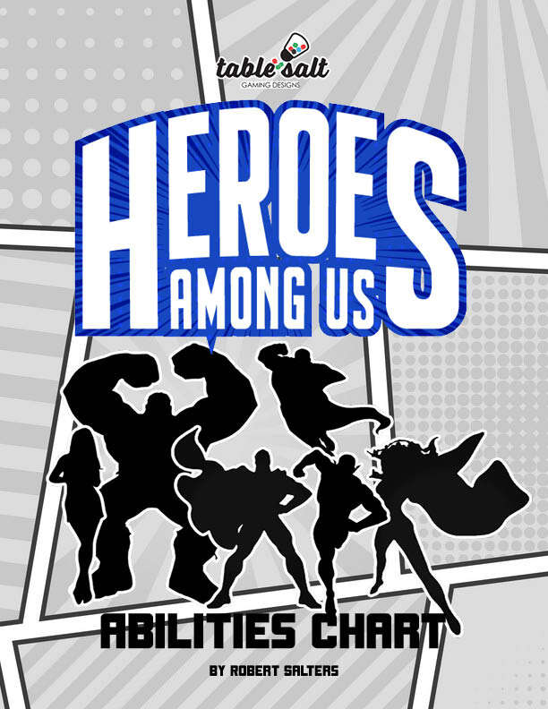 Heroes Among Us Abilities Chart - Table Salt Gaming Designs | DriveThruRPG