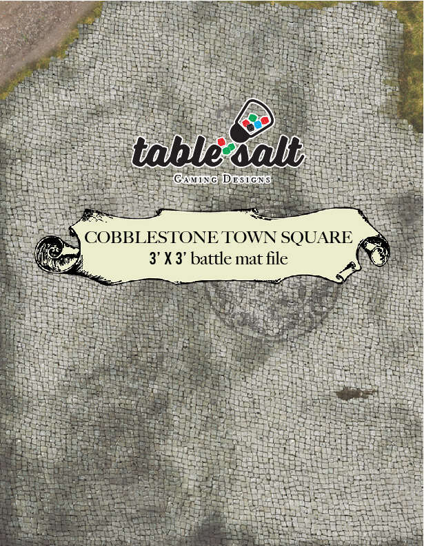 3’ x 3’ battle mat file: Cobblestone town square - Table Salt Gaming ...