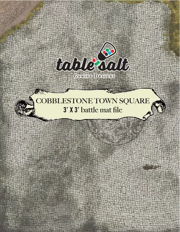 3’ x 3’ battle mat file: Cobblestone town square - Table Salt Gaming ...