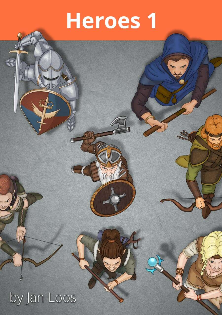 Jans Token Pack 003 - Heroes 1 - Jan Loos | DriveThruRPG