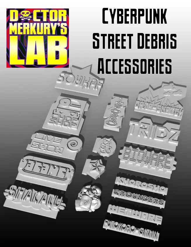 15mm Cyberpunk Scifi City Street Debris Accessory Set 3D Files - Doctor ...