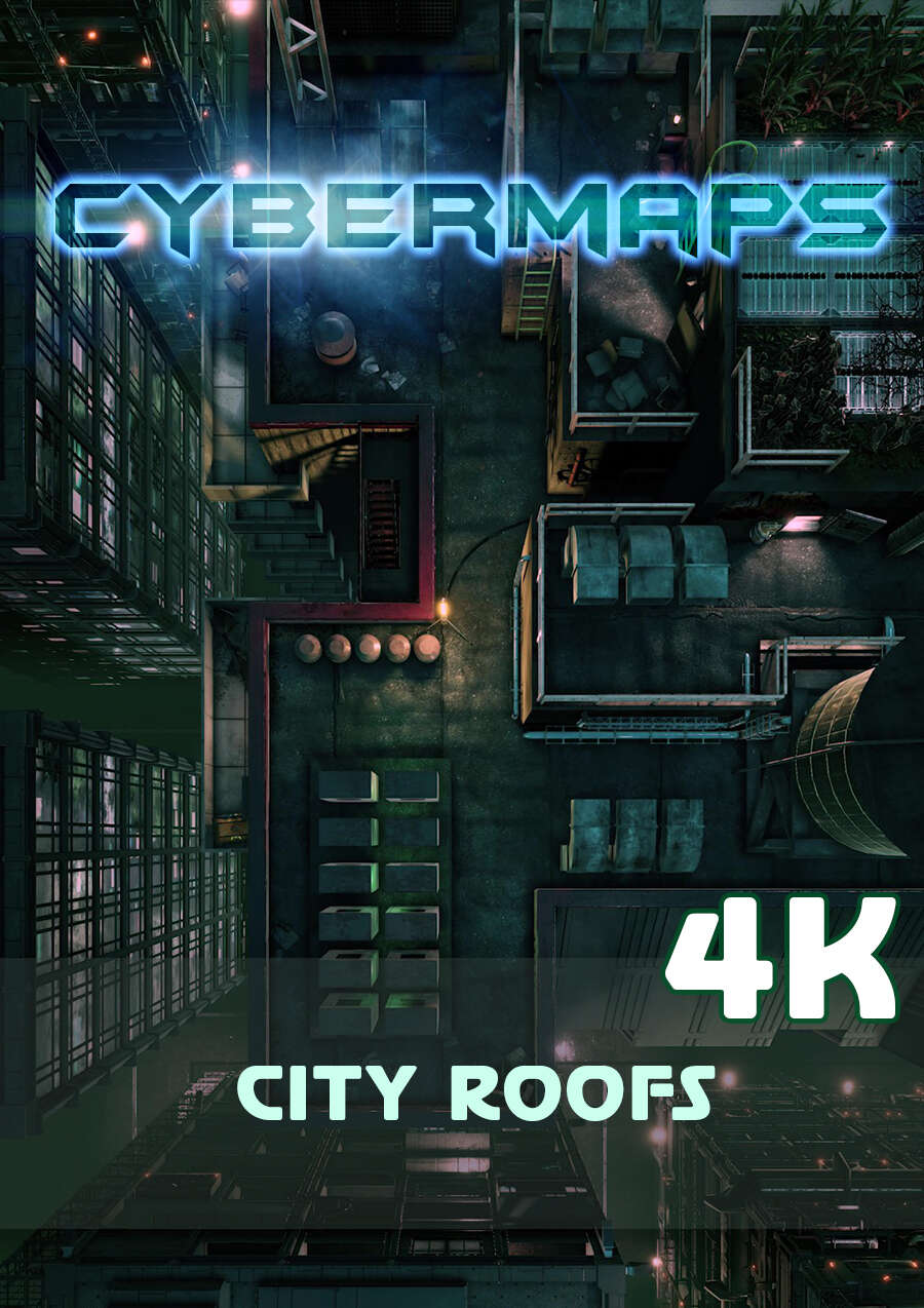Cybermaps: City Roofs 4k - Animated Dungeon Maps | DriveThruRPG