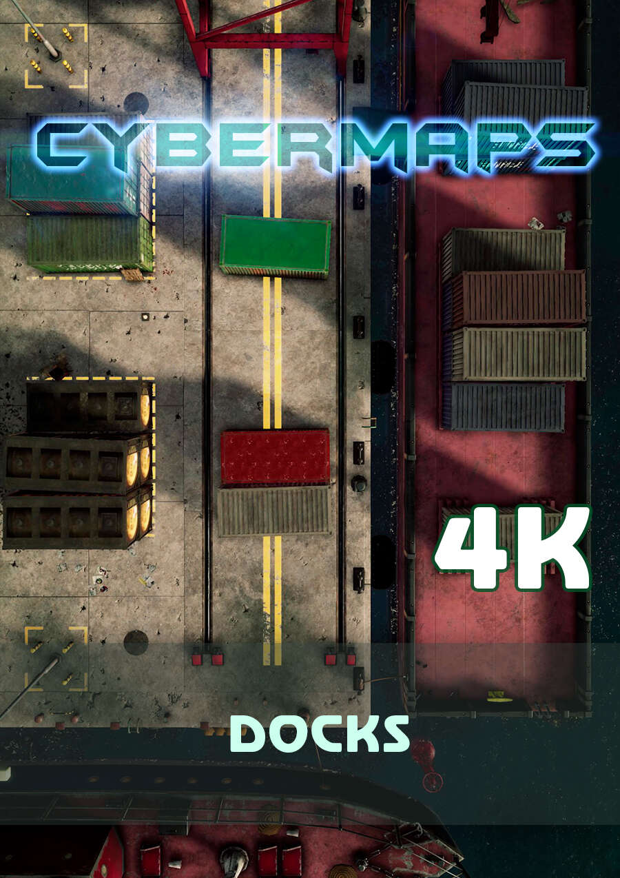 Cybermaps: Docks 4k - Animated Dungeon Maps | DriveThruRPG