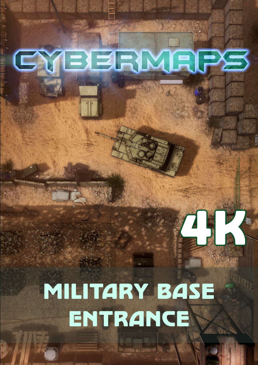 Cybermaps: Military Base Entrance 4k - Animated Dungeon Maps | DriveThruRPG