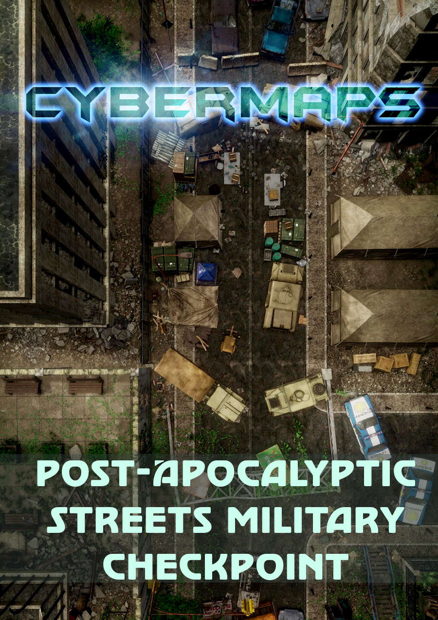 Cybermaps: Post-Apocalyptic Streets Military Checkpoint - Animated ...