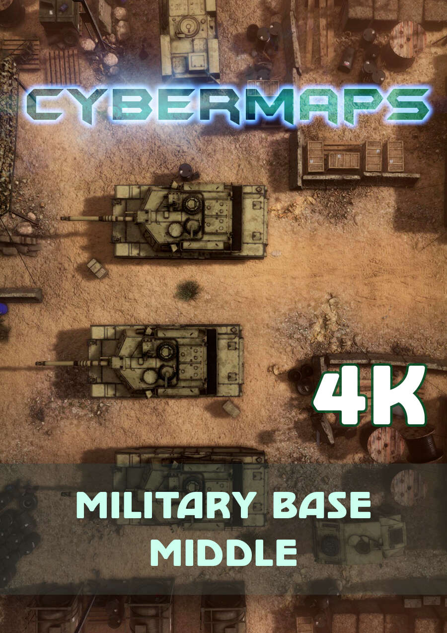 Cybermaps: Military Base Middle 4k - Animated Dungeon Maps | DriveThruRPG