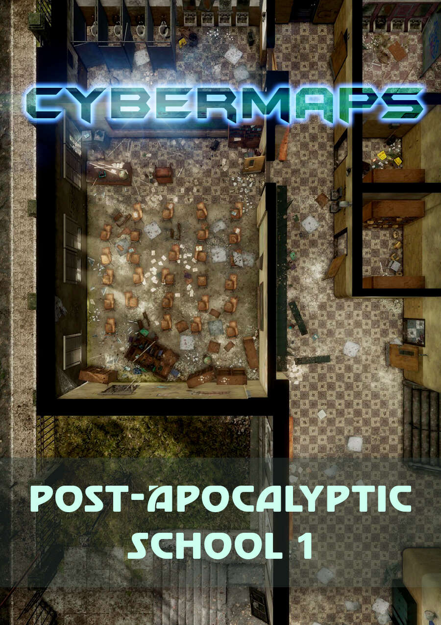 Cybermaps: Post-Apocalyptic School 1 - Animated Dungeon Maps | DriveThruRPG