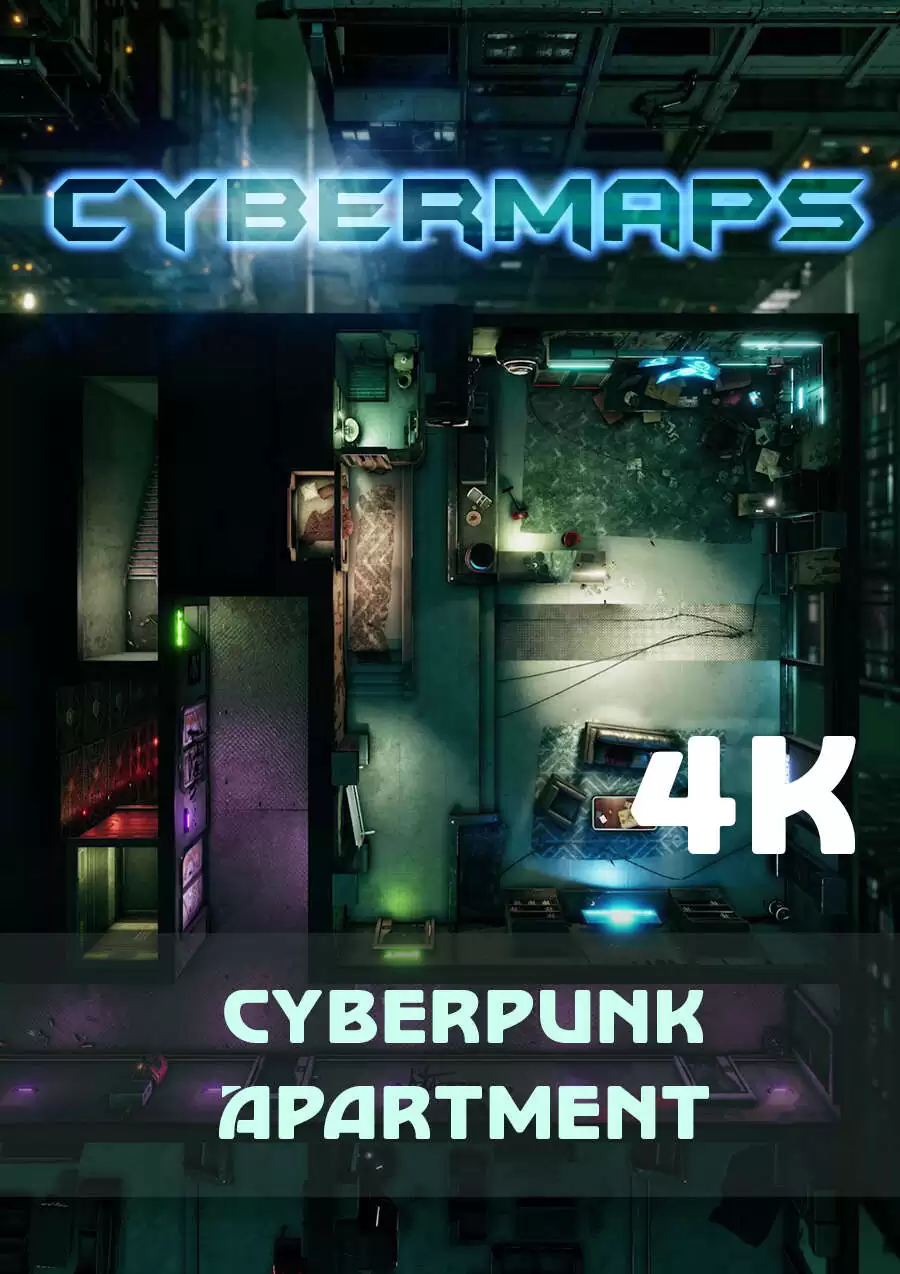 Cybermaps: Cyberpunk Apartment 4k - Animated Dungeon Maps | DriveThruRPG