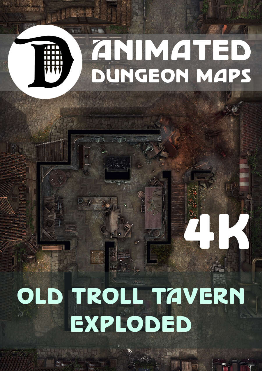 Advanced Animated Dungeon Maps: Old Troll Tavern Exploded 4k - Animated ...