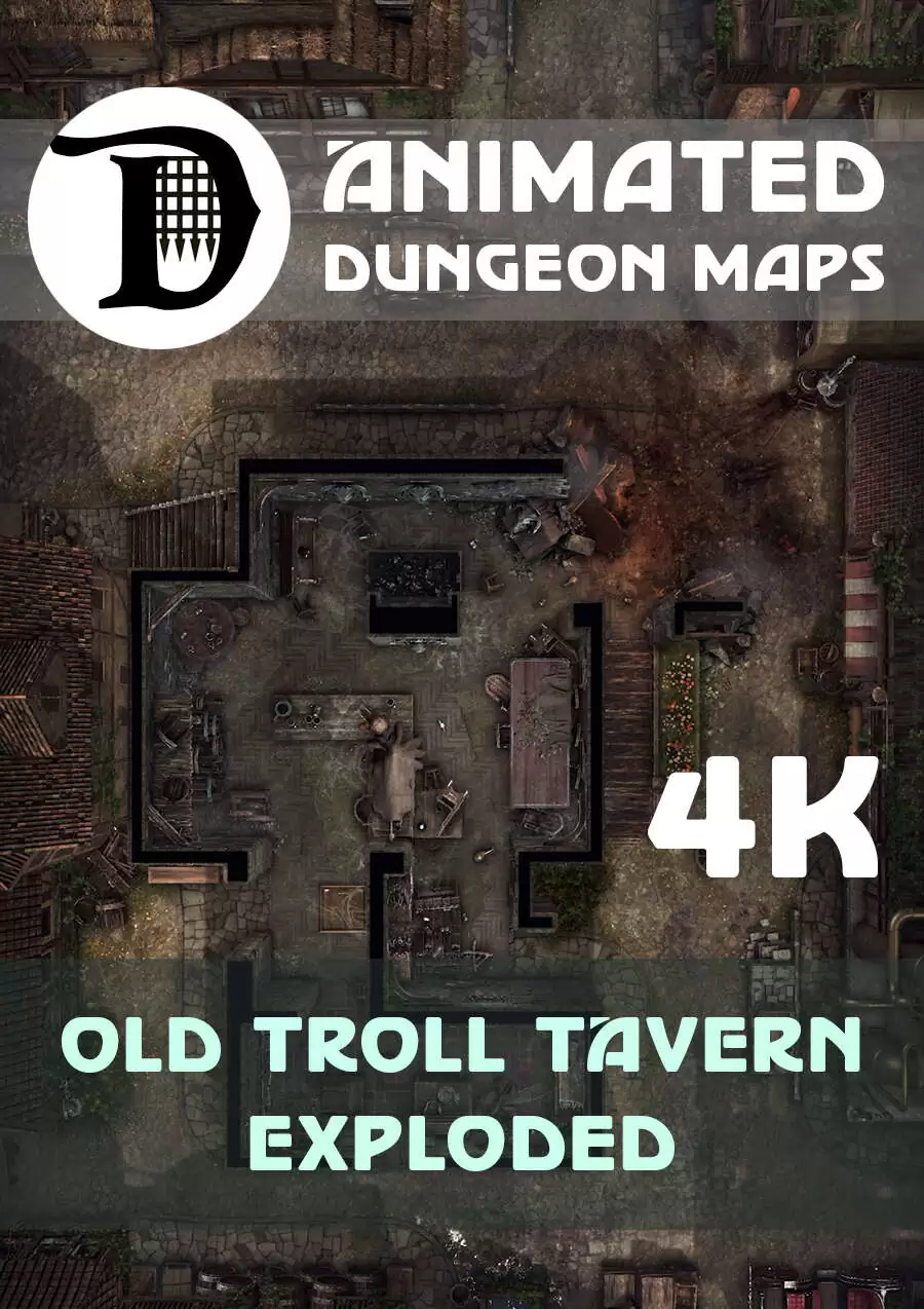 Advanced Animated Dungeon Maps: Old Troll Tavern Exploded 4k - Animated ...
