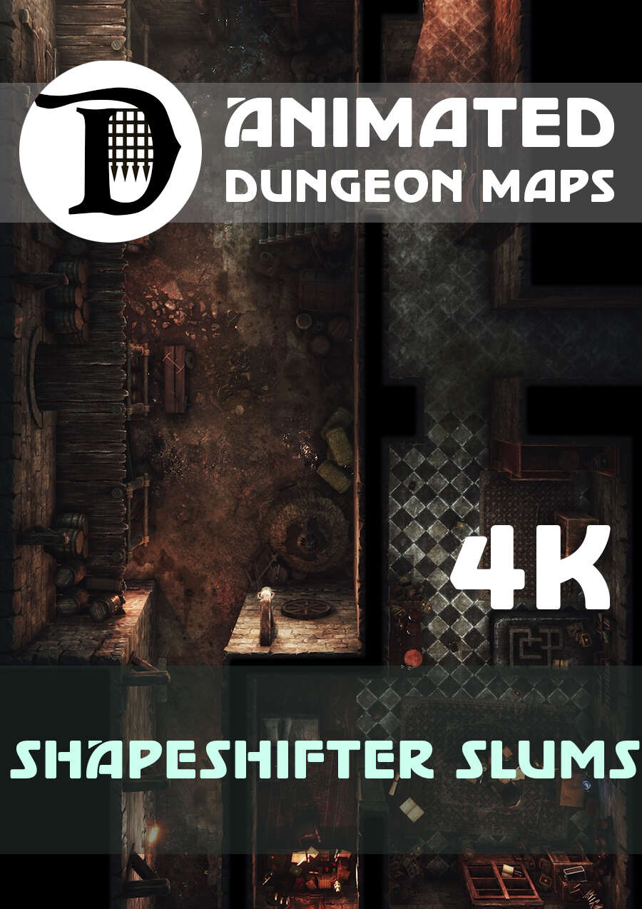 Advanced Animated Dungeon Maps: Shapeshifter Slums 4k - Animated ...