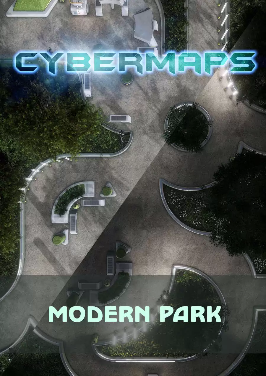Cybermaps: Modern Park - Animated Dungeon Maps | DriveThruRPG