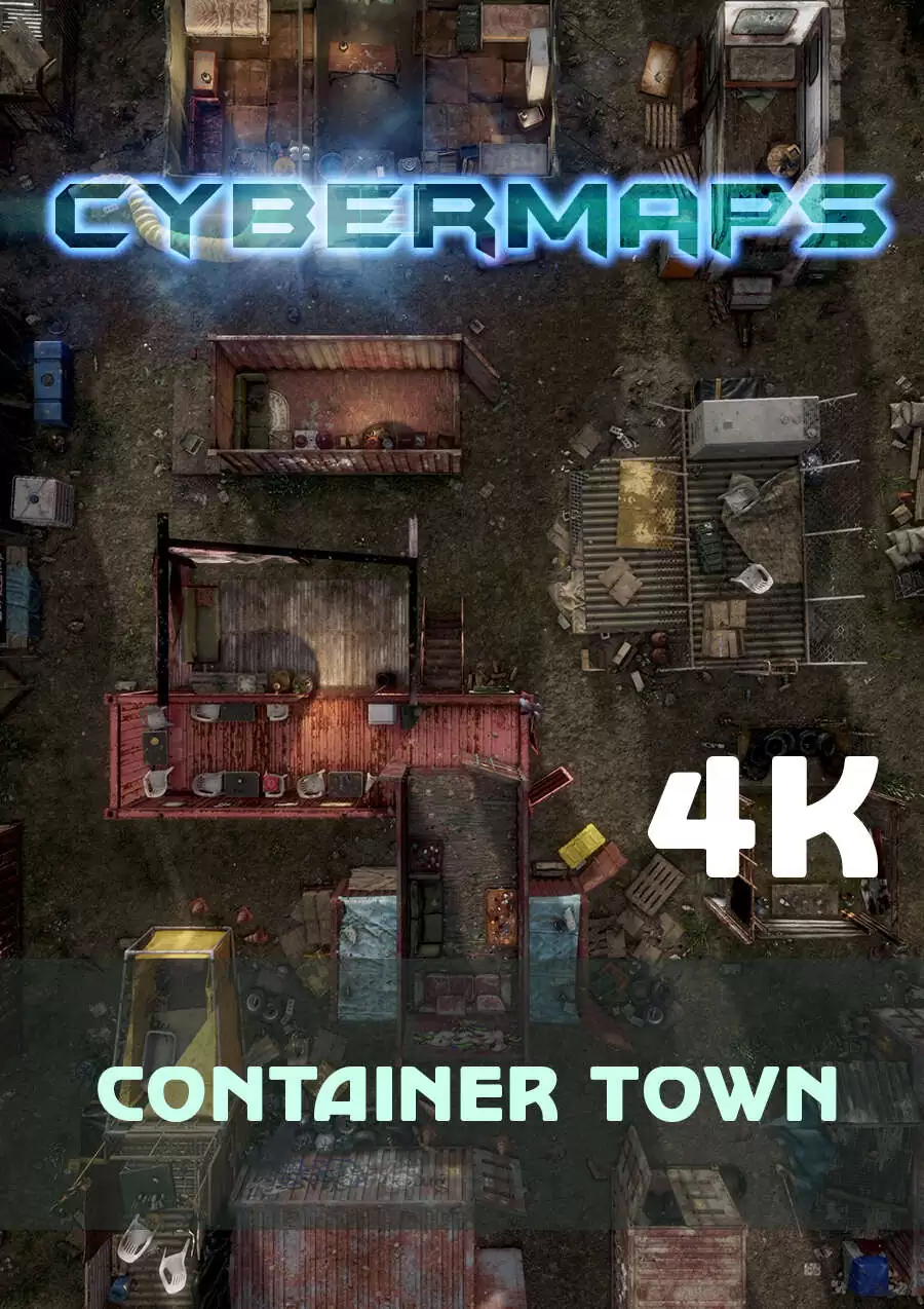 Cybermaps: Container Town 4k - Animated Dungeon Maps | DriveThruRPG