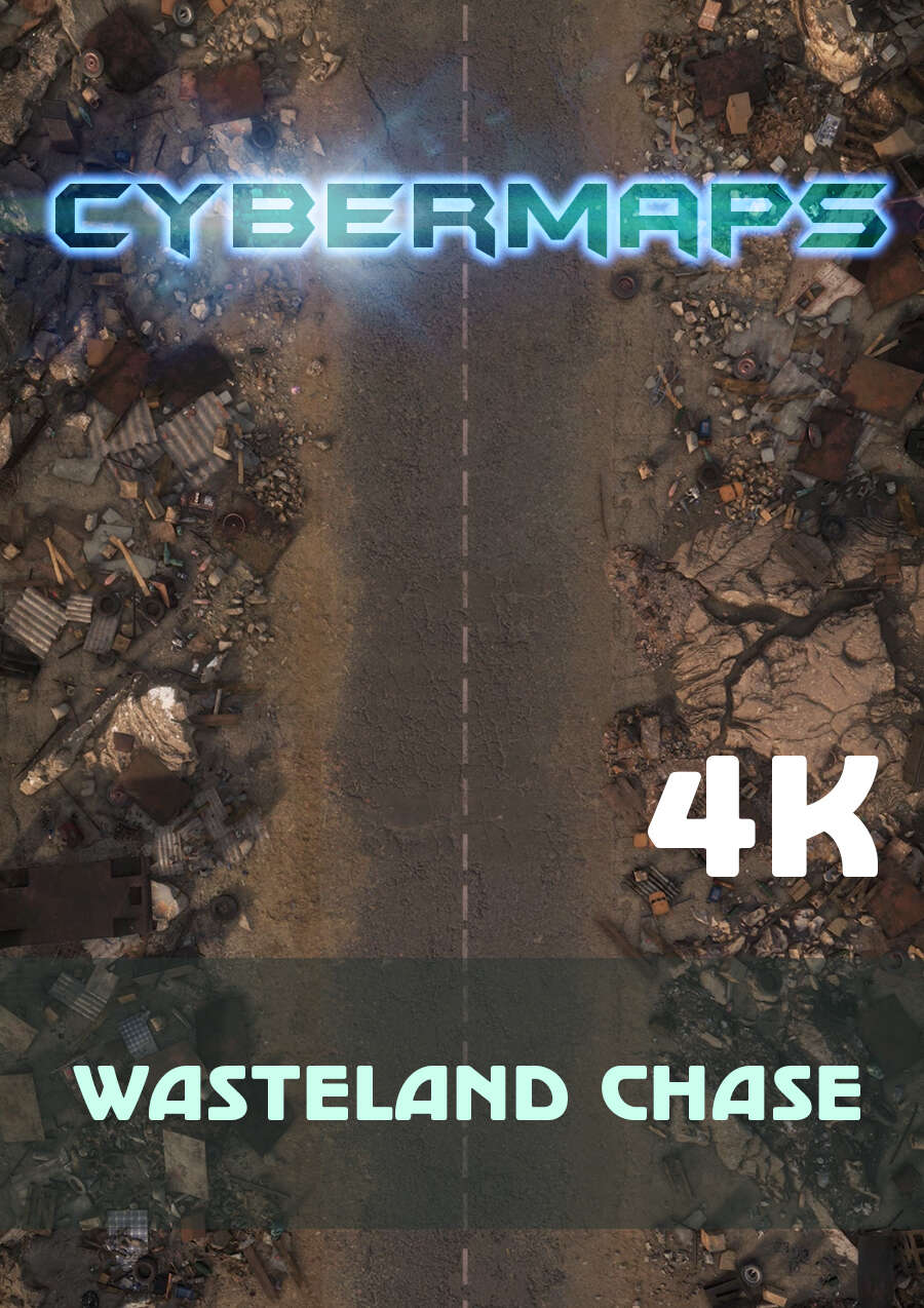 Cybermaps: Wasteland Chase 4k - Animated Dungeon Maps | DriveThruRPG