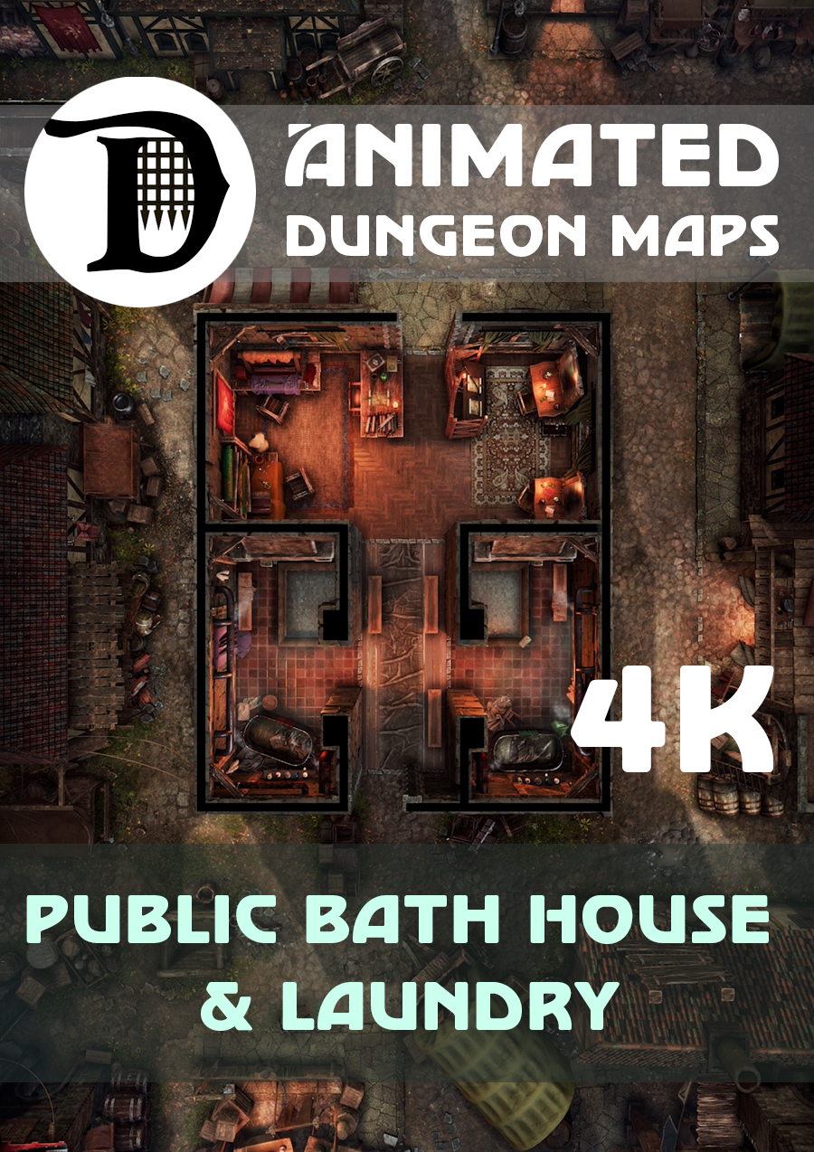 Advanced Animated Dungeon Maps: Public Bath House & Laundry 4k ...