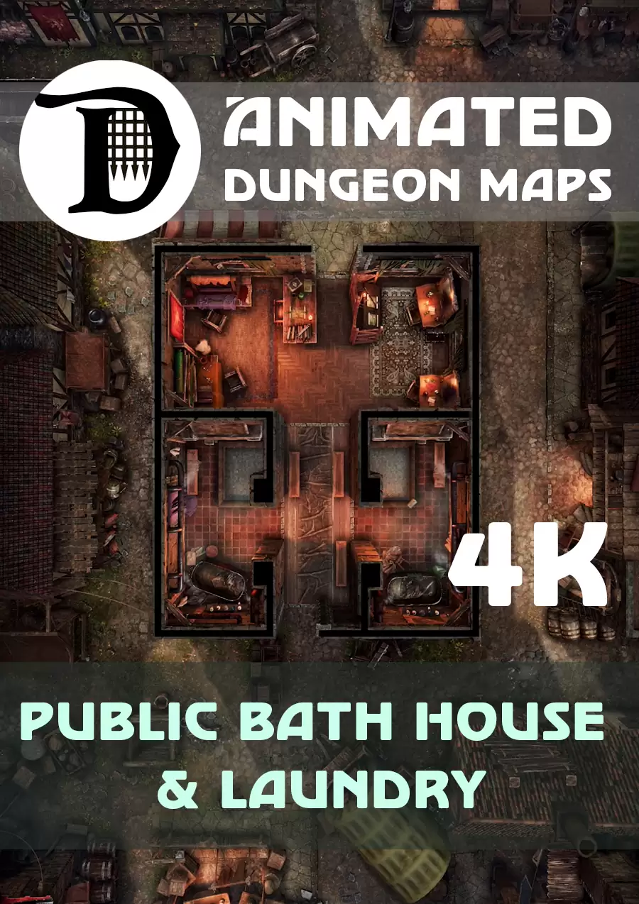 Advanced Animated Dungeon Maps: Public Bath House & Laundry 4k ...