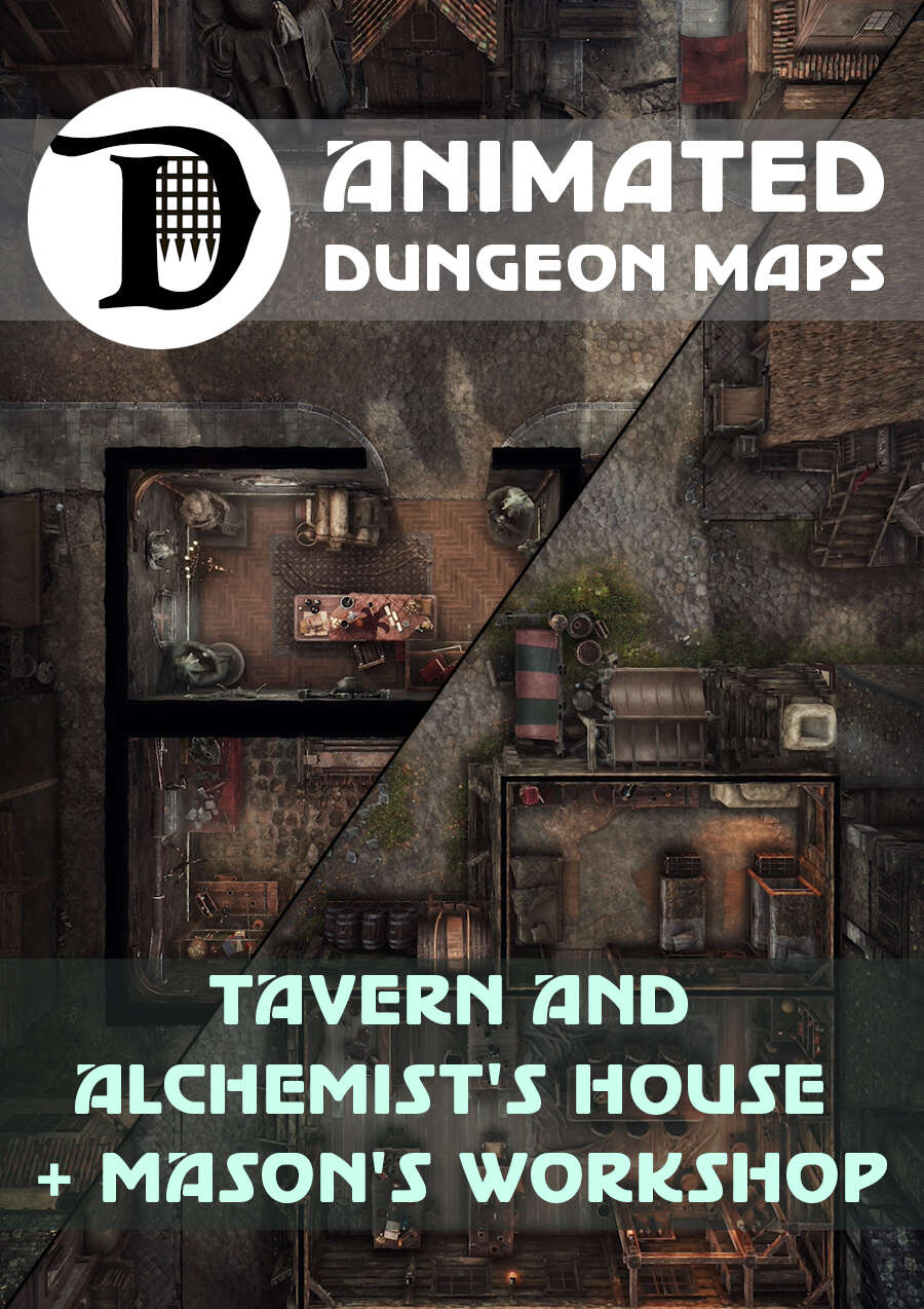 Animated Dungeon Maps: Tavern And Alchemist's House + Mason's Workshop ...
